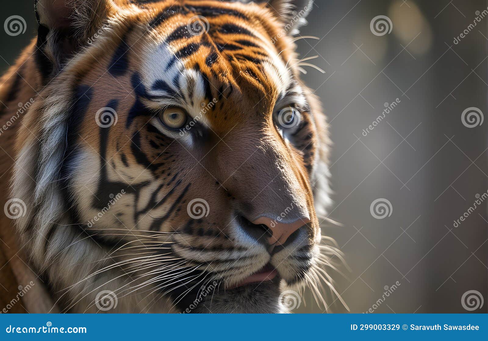 Tiger Headshot Close Up Looking Camera Stock Illustration ...