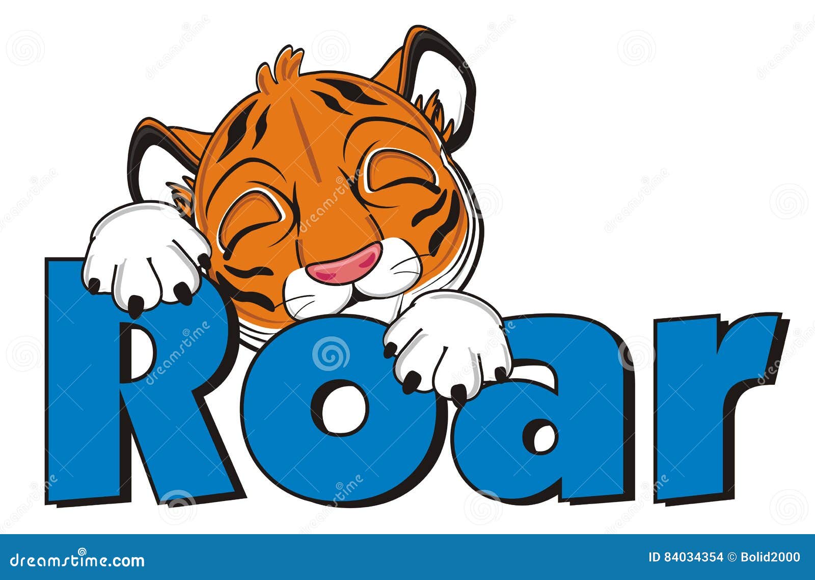Tiger hold a word roar stock illustration. Illustration of roar - 84034354