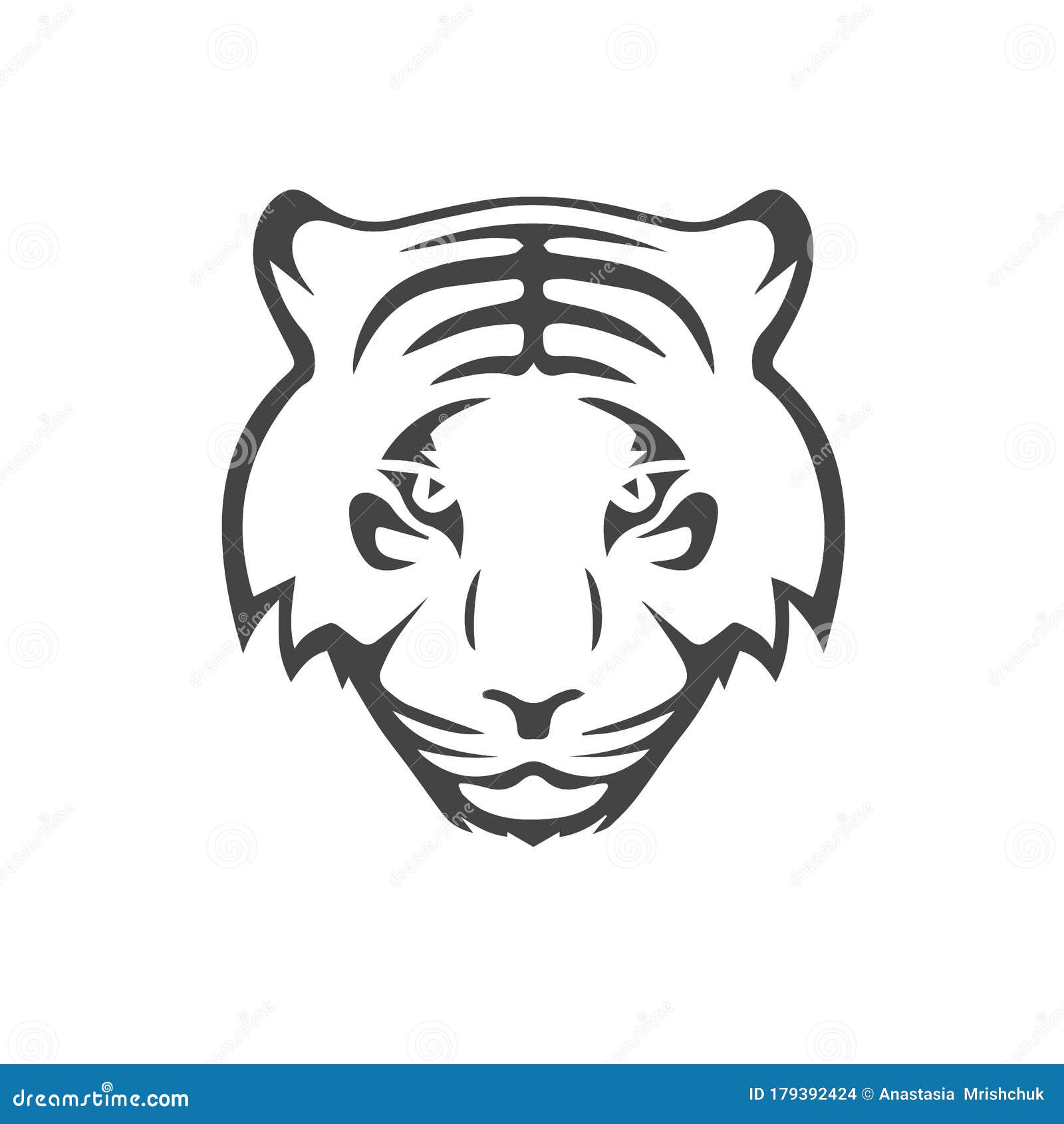 Tiger Icon on White Background Stock Illustration - Illustration of ...