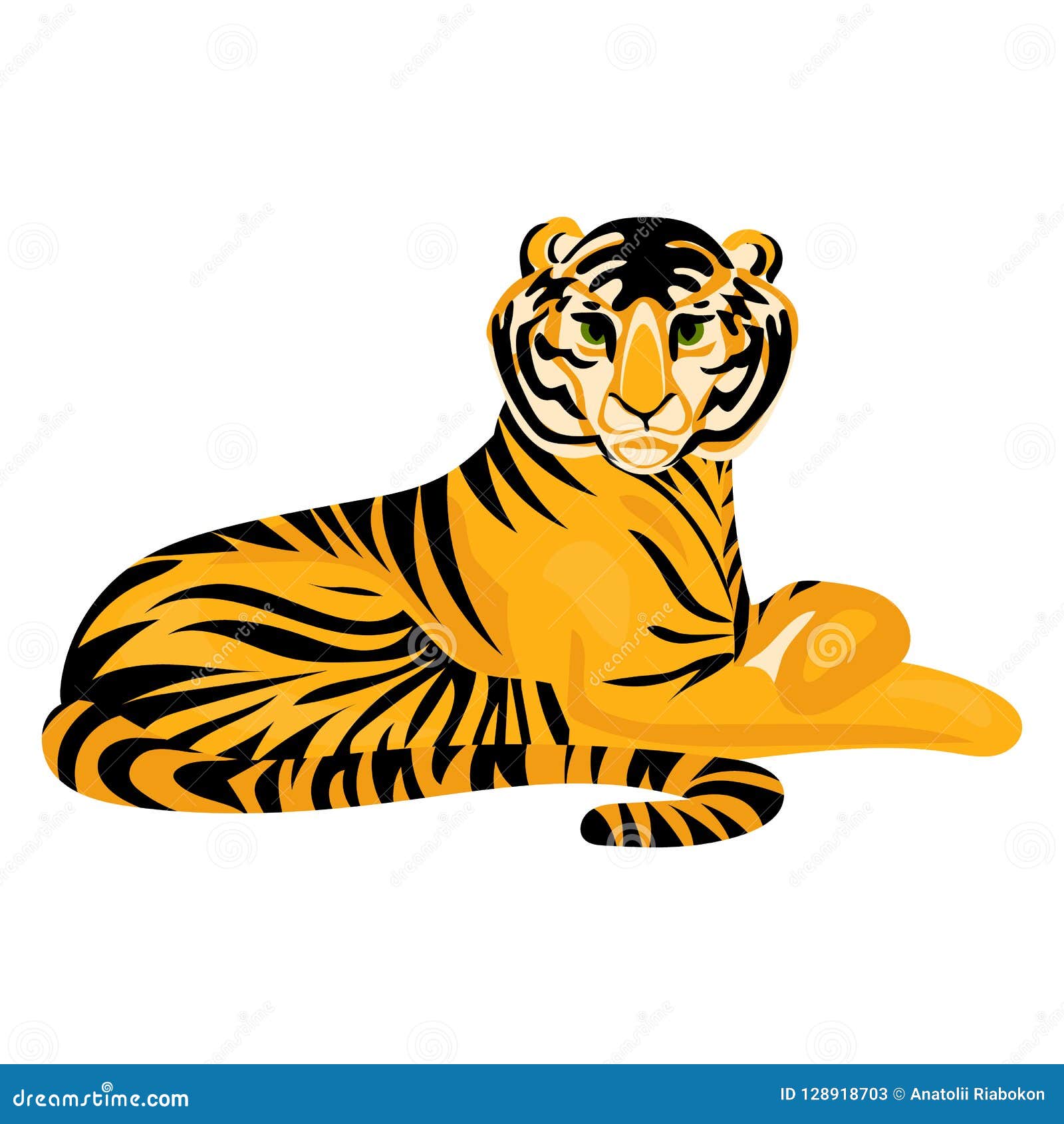 Tiger icon, cartoon style stock vector. Illustration of card - 128918703