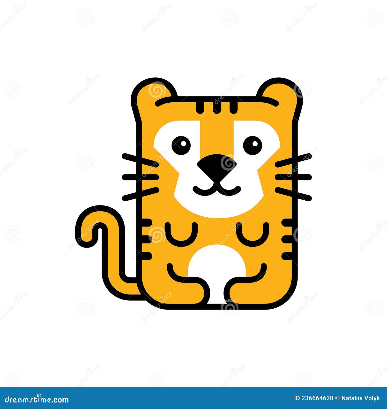 Tiger icon stock vector. Illustration of tiger, nature - 236664620