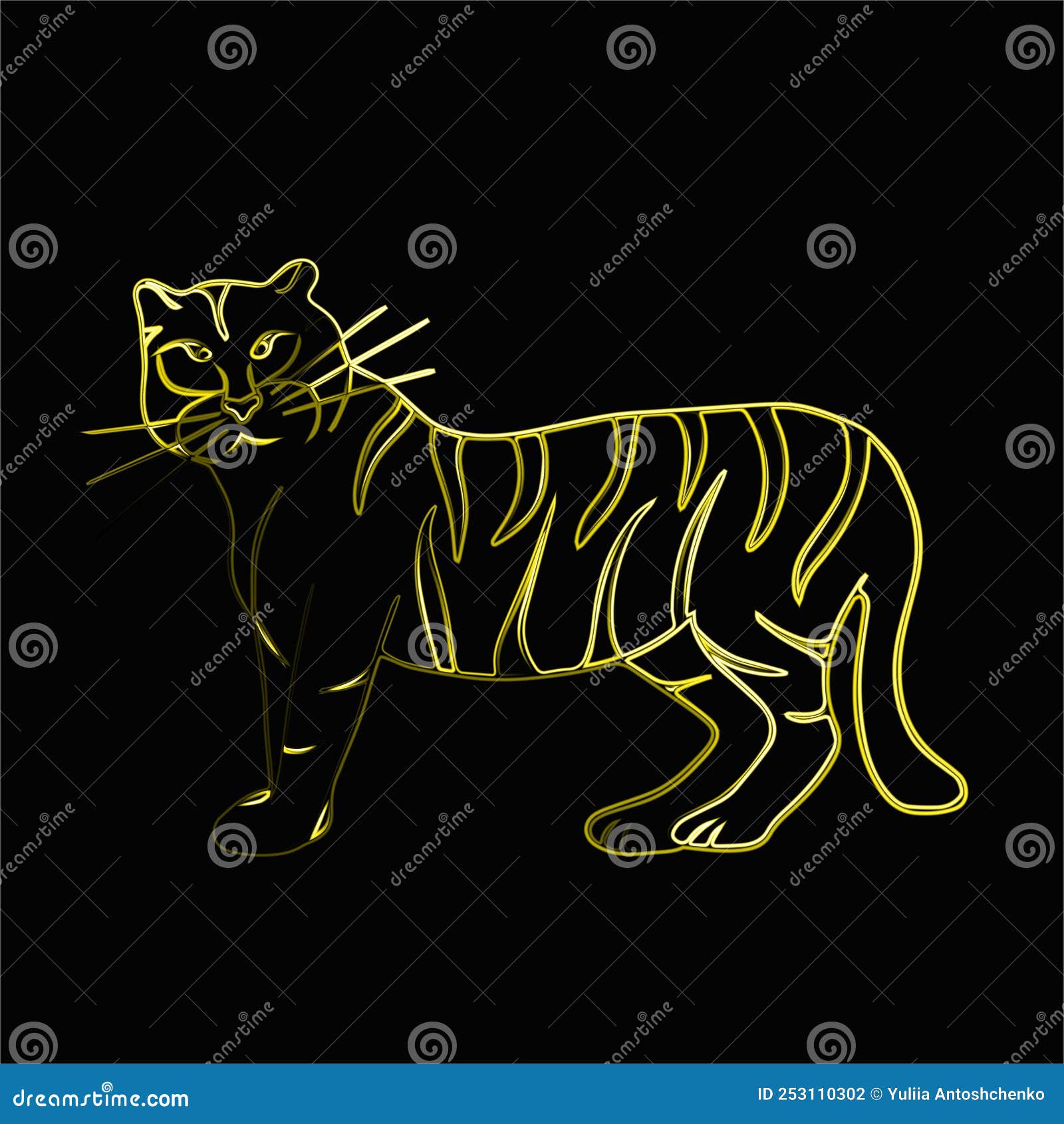 Tiger illustration. stock vector. Illustration of advertising - 253110302