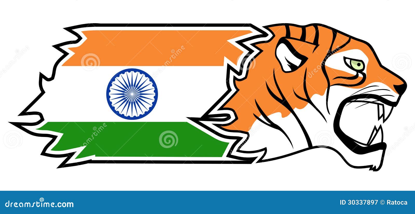 Tiger of indian stock vector. Illustration of indian - 30337897