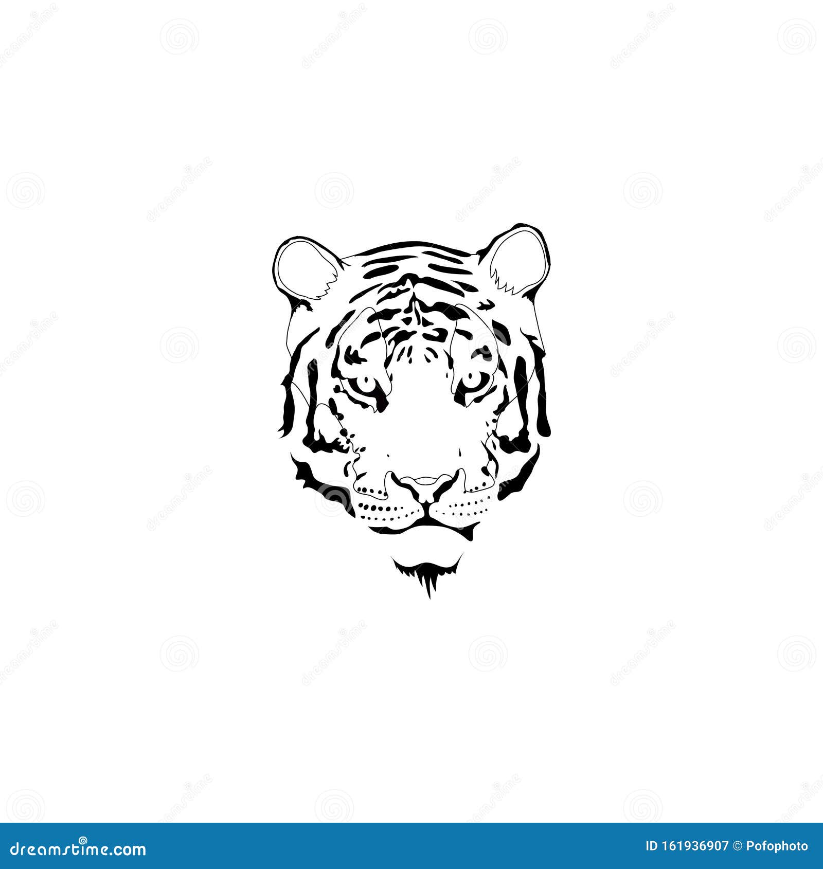 Tiger Isolated Outline Vector Stock Vector - Illustration of wildlife ...