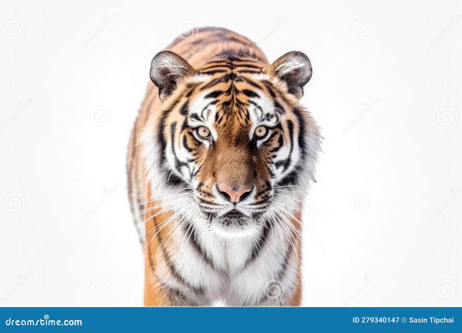 Tiger Isolated on White Background Stock Illustration - Illustration of ...