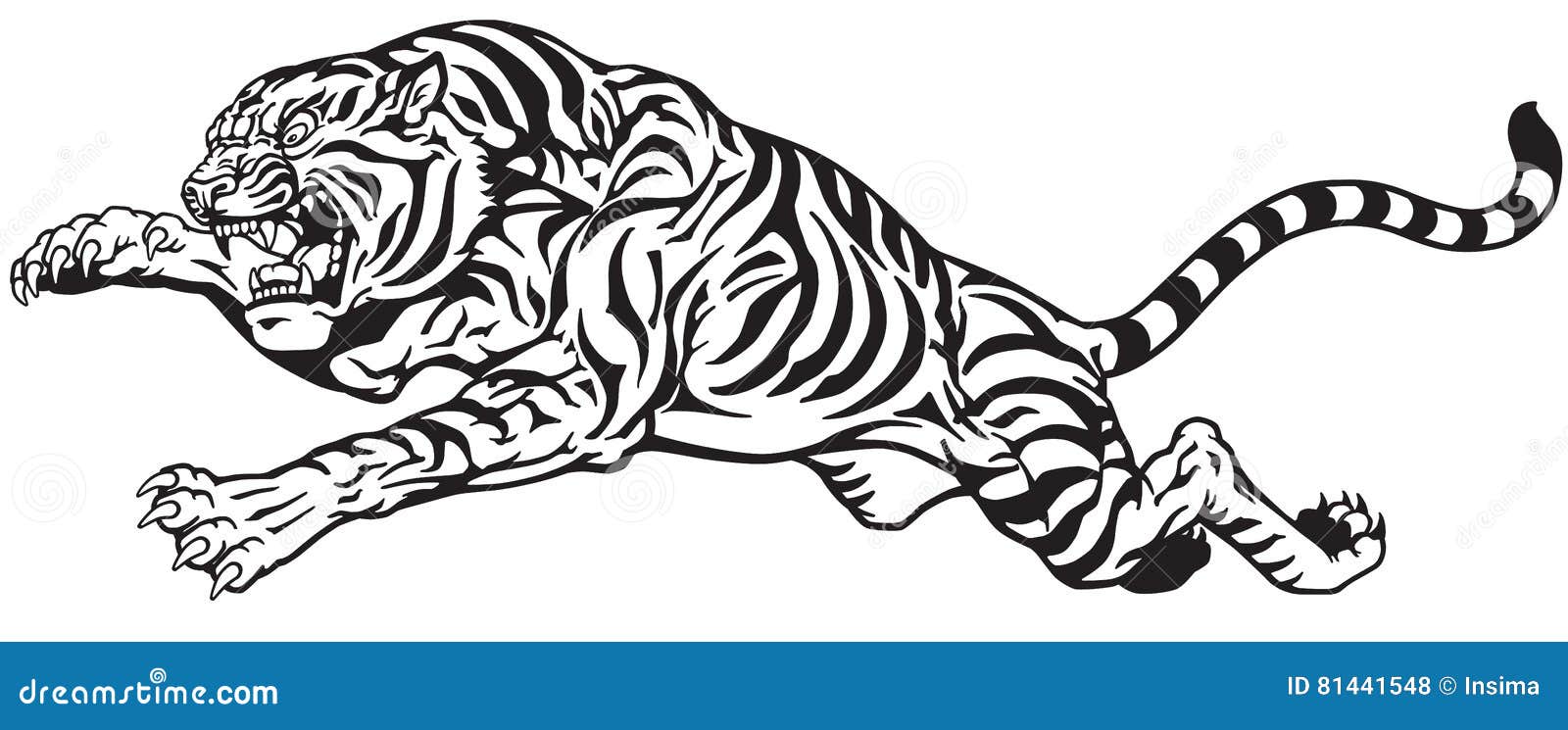 Tiger Leaping Drawing