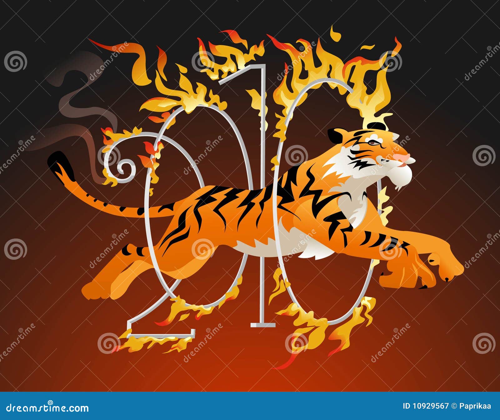 Tiger Jumping through a Hoop of Fire. Stock Vector - Illustration of ...