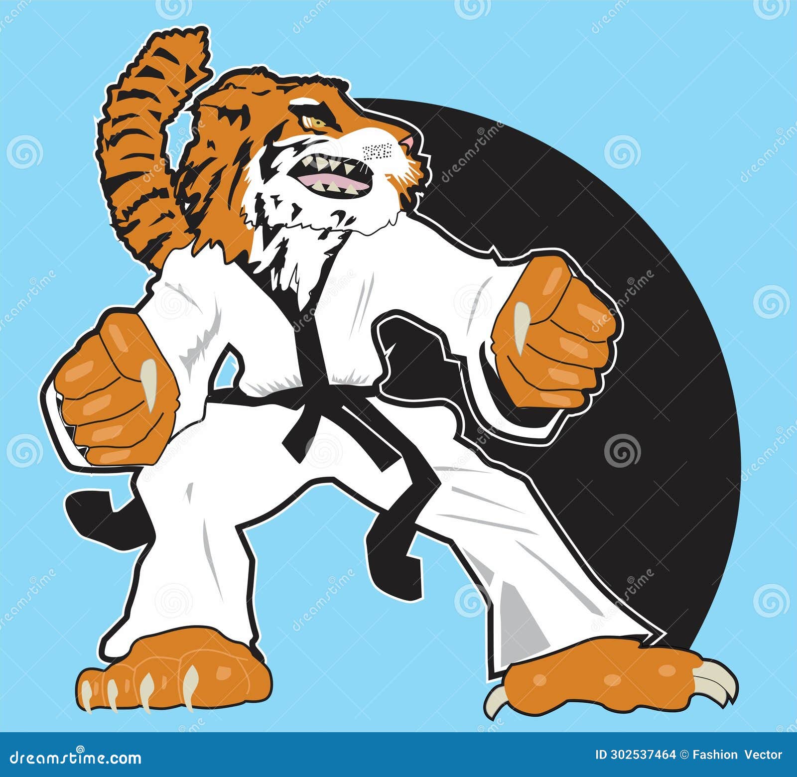 Tiger King Karate Jungle Print Vector Art Stock Vector - Illustration ...