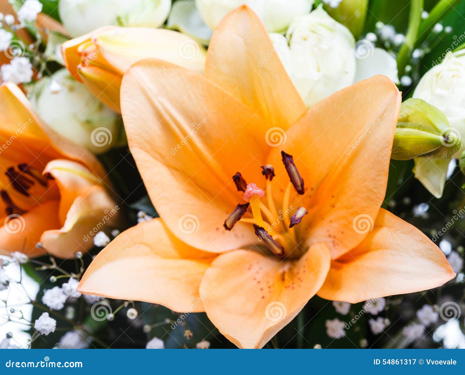 Tiger Lily in a Bouquet of Flowers Stock Image - Image of outdoor ...