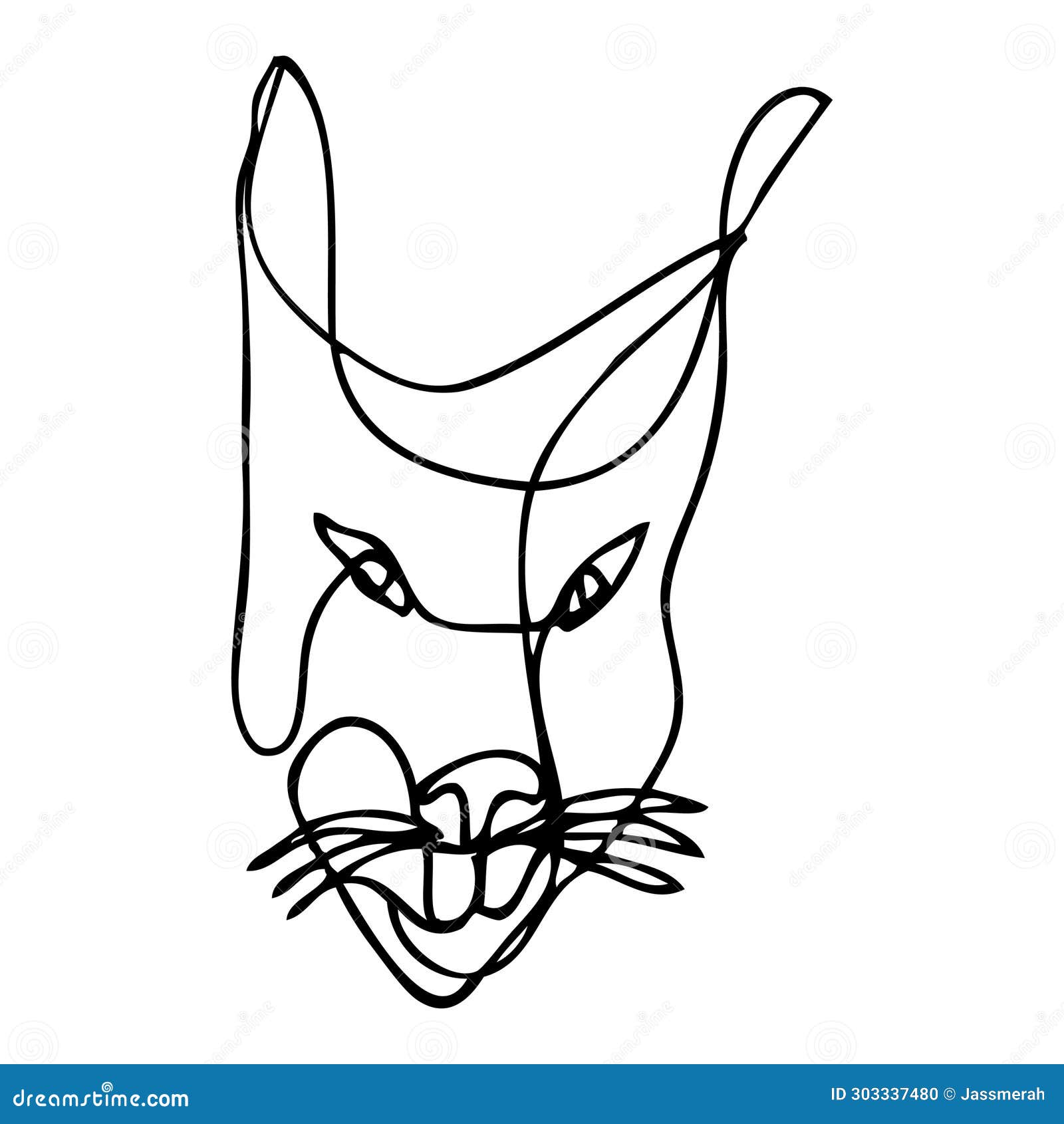 Tiger, Line Art Continuous Simple Vector Hand Draw Sketch Doodle Stock ...