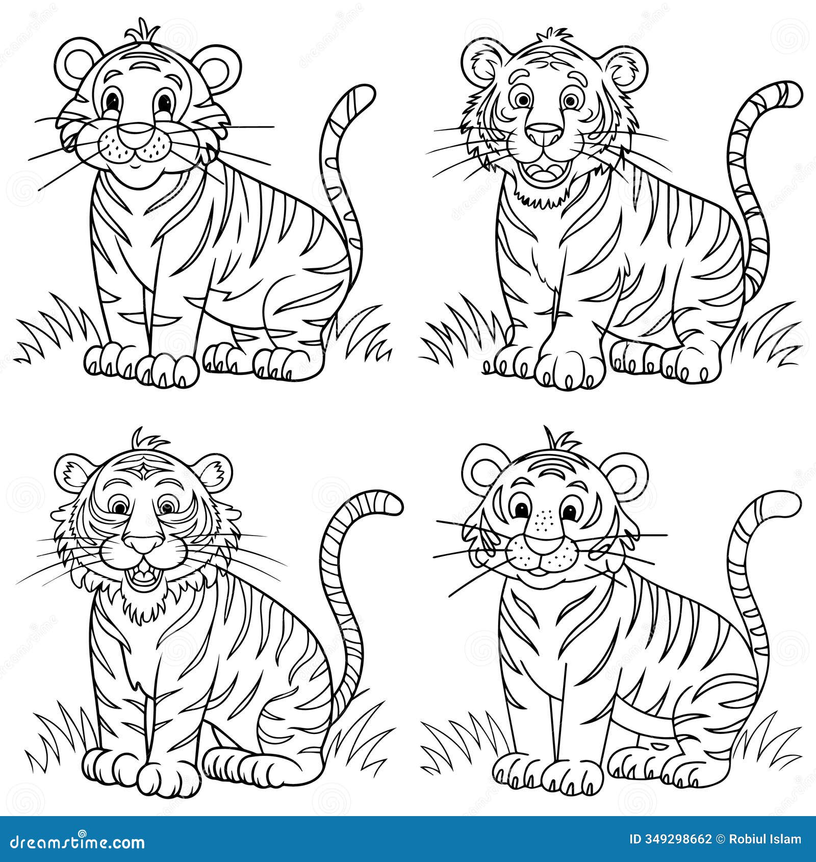 Tiger Line Art Vector Design. Stock Vector - Illustration of texture ...