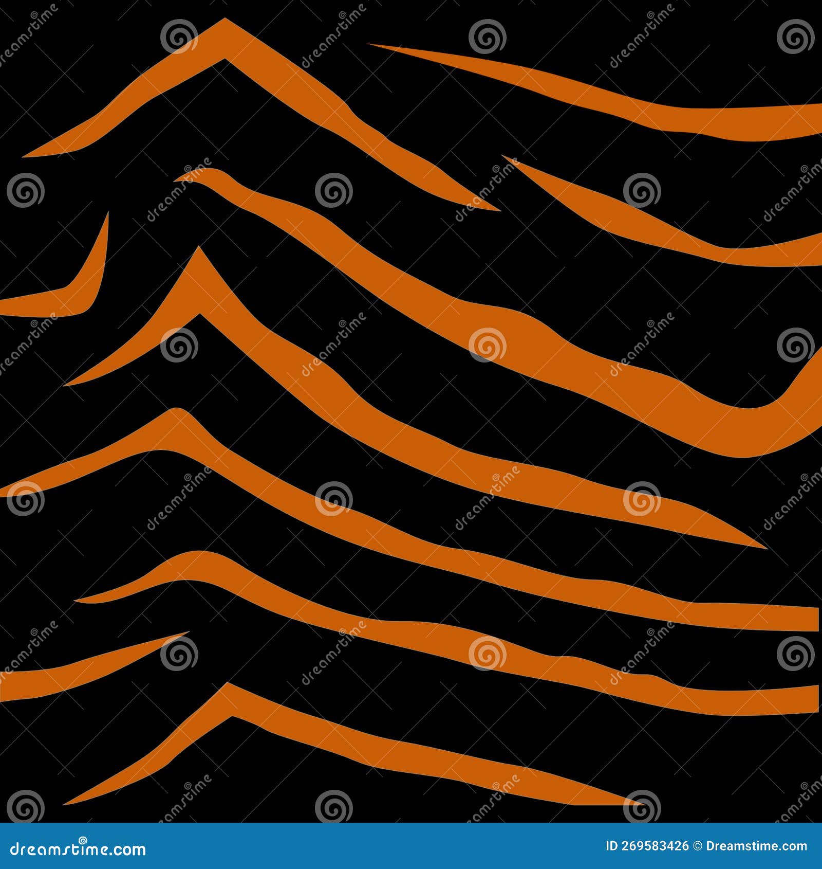Tiger Lines Yellow on Black Background, Texture, Pattern Stock Vector ...
