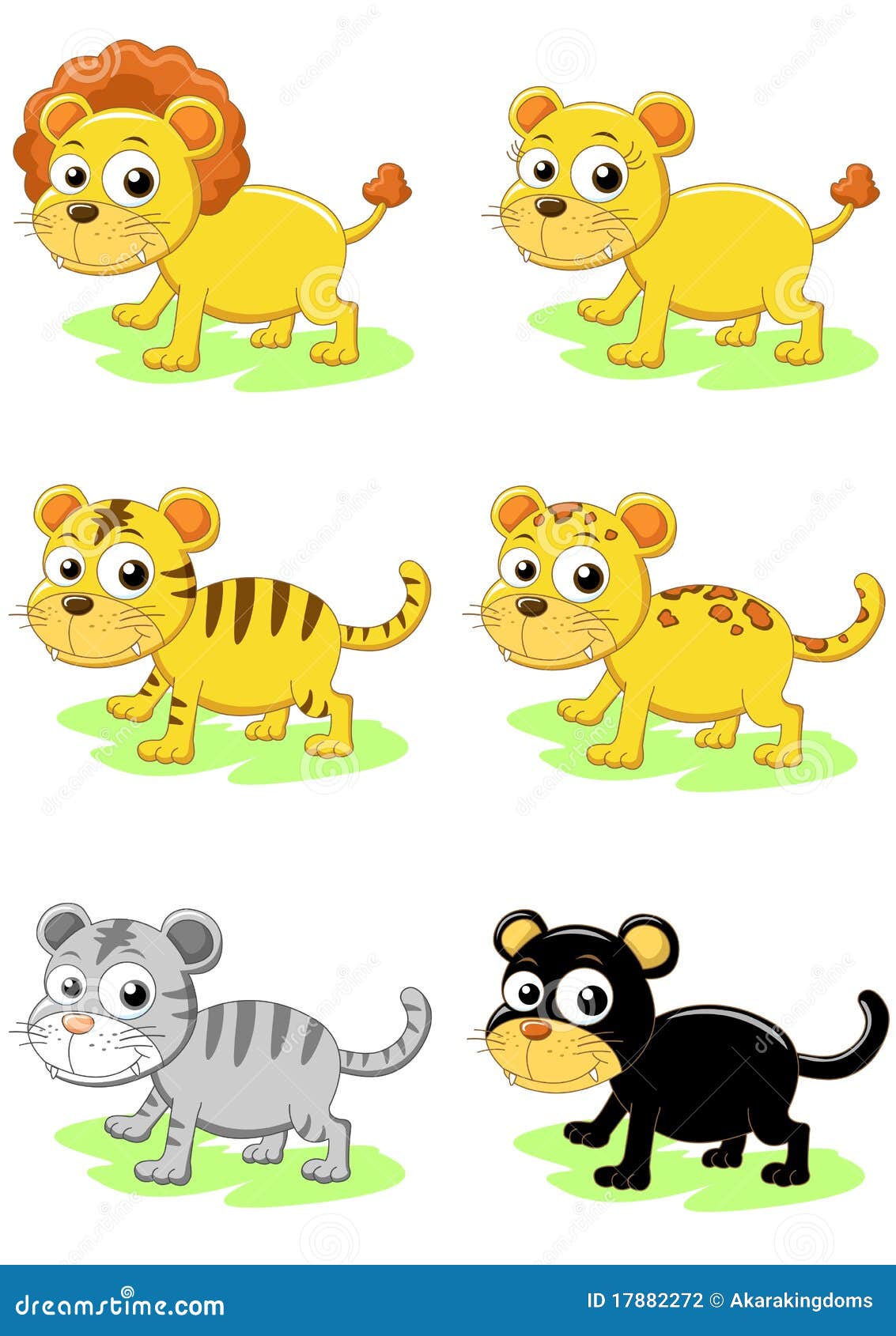 Tiger and lion set stock vector. Illustration of hair - 17882272