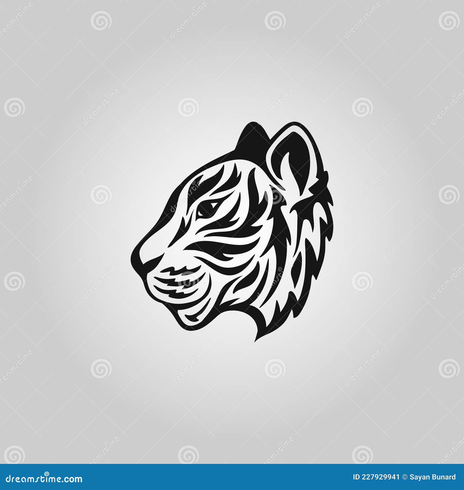 Tiger logo design stock vector. Illustration of tattoo - 227929941