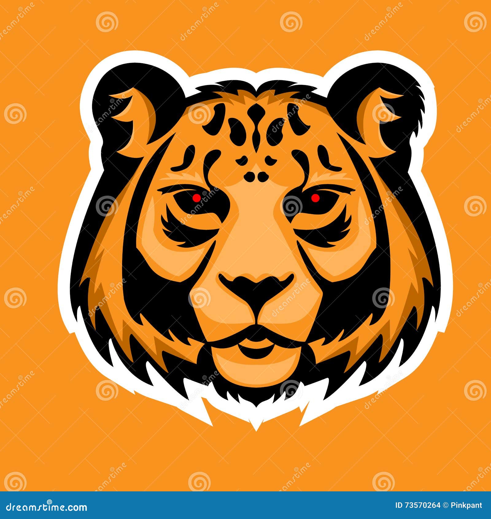 Tiger Logo Mascot. Snow Leopard Head Isolated Vector Illustration Stock ...