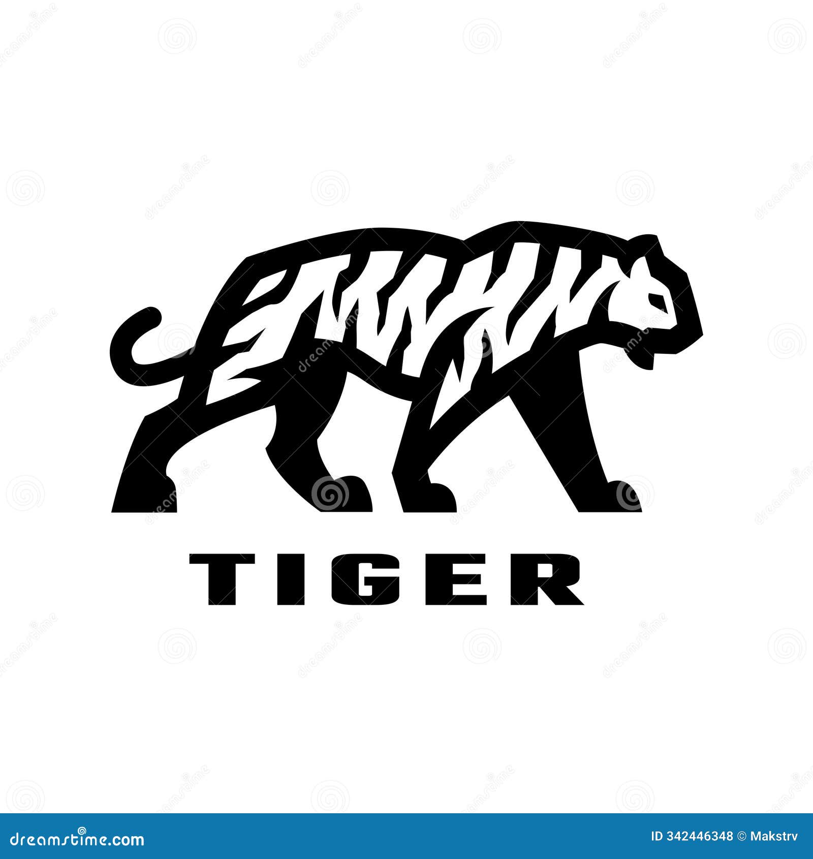 Tiger logo, symbol. stock illustration. Illustration of emblem - 342446348