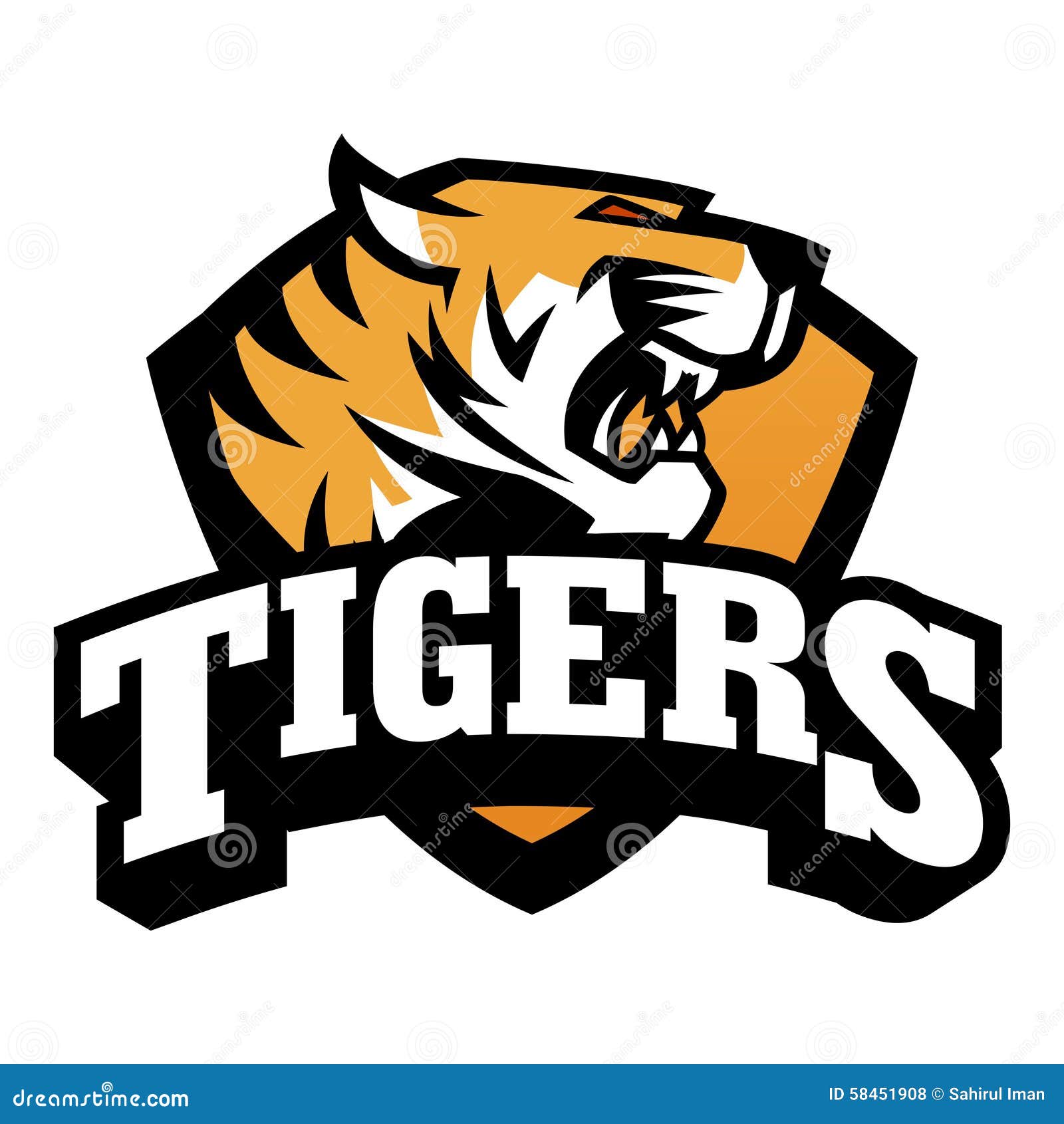 Tiger Logo Template stock vector. Illustration of mascot - 58451908