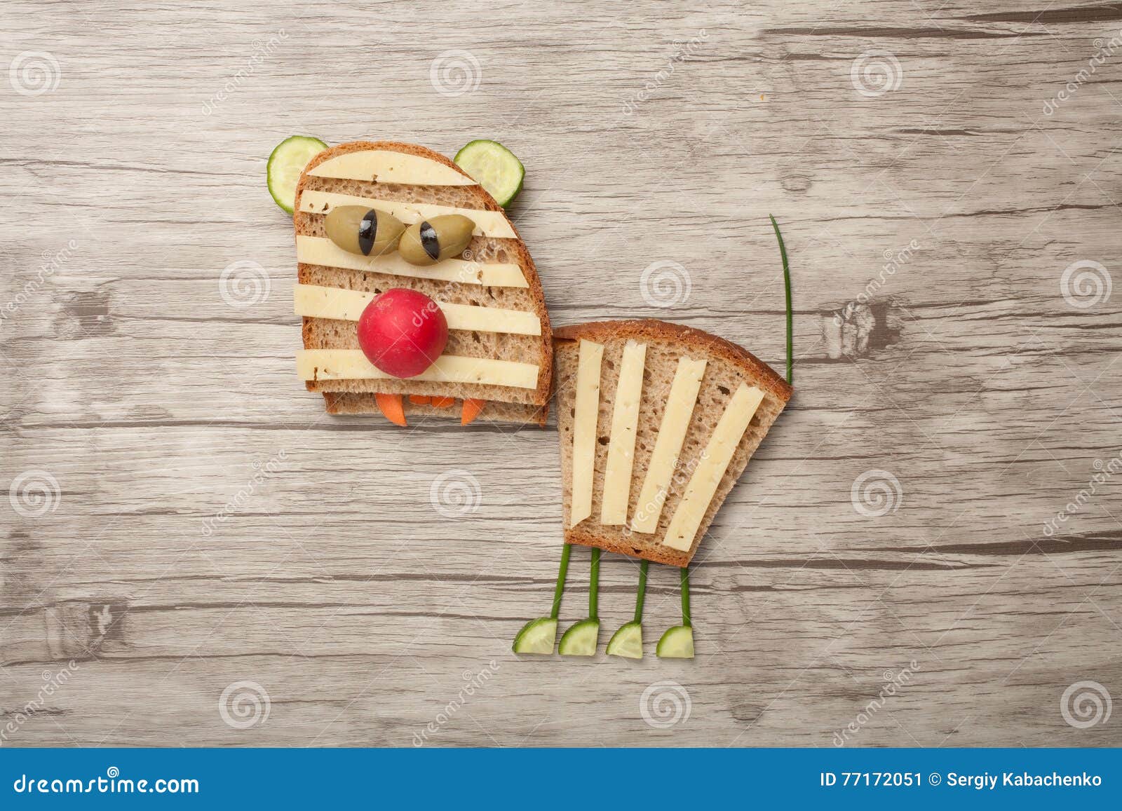 Tiger Made of Cheese and Bread Stock Image - Image of cheese, bread ...