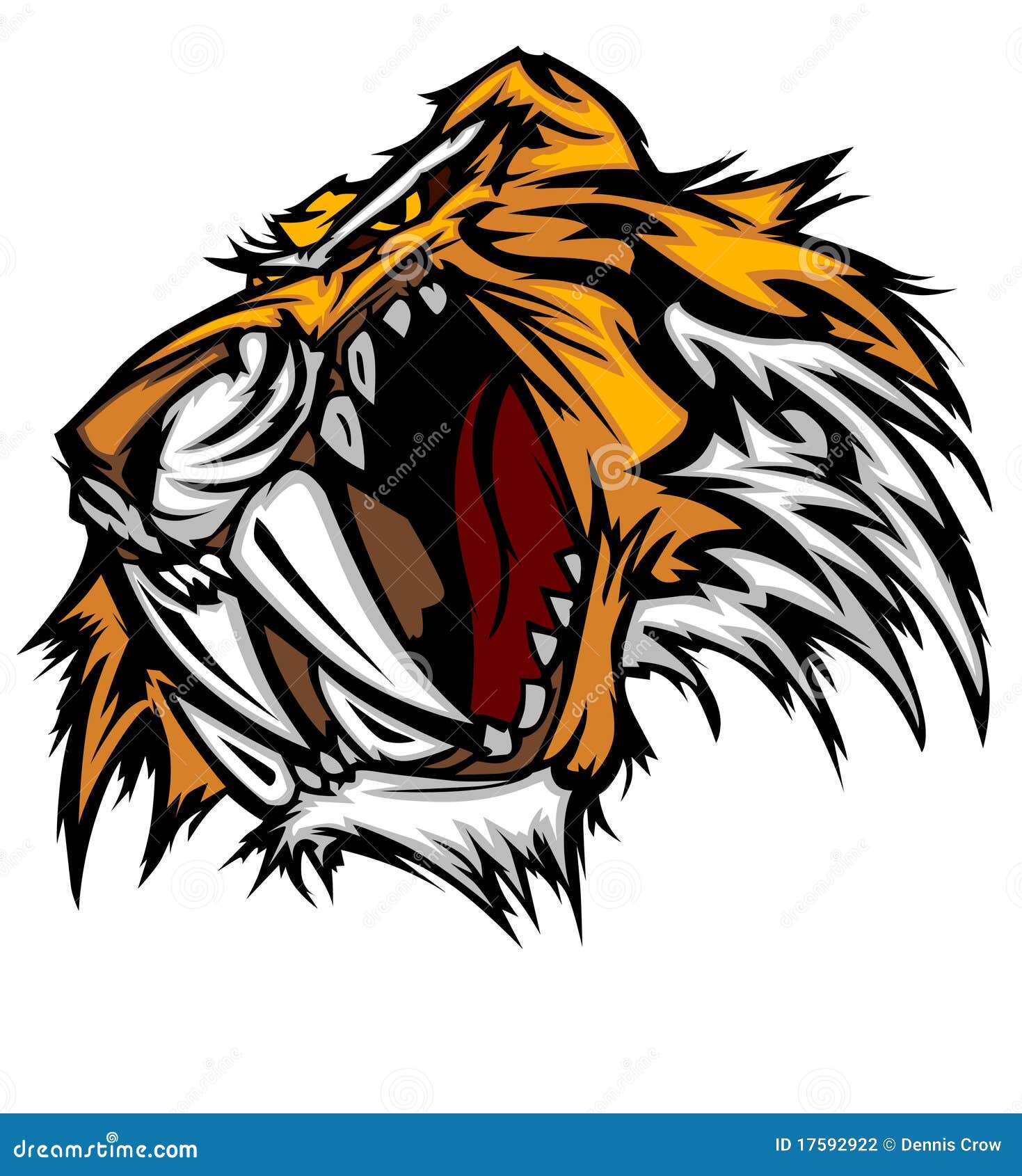 Tiger Mascot Vector Logo stock vector. Illustration of sports - 17592922