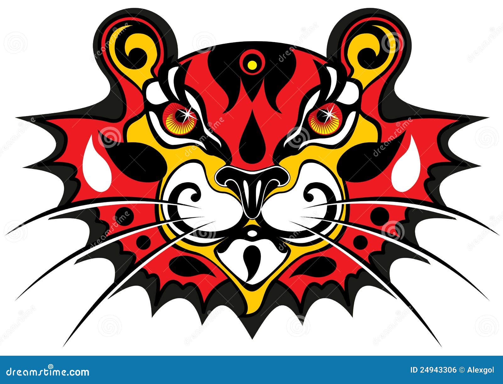 Tiger mask stock illustration. Illustration of emblem - 24943306
