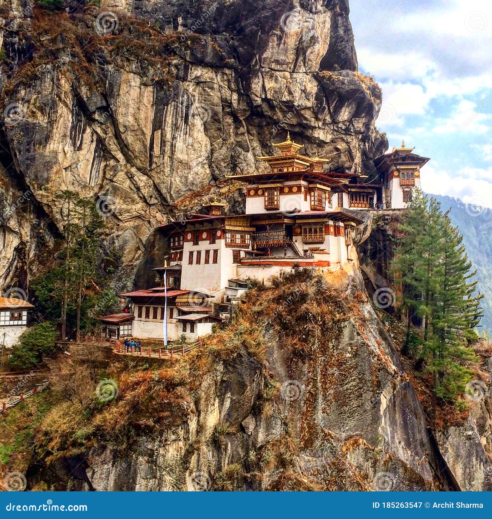 Tiger Monastery Bhutan stock image. Image of cottage - 185263547