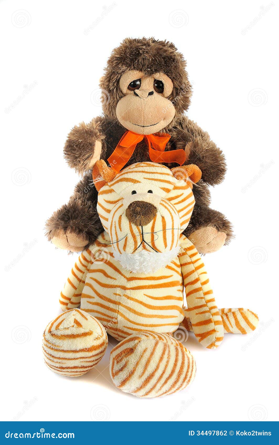 Tiger and monkey toys stock photo. Image of children - 34497862