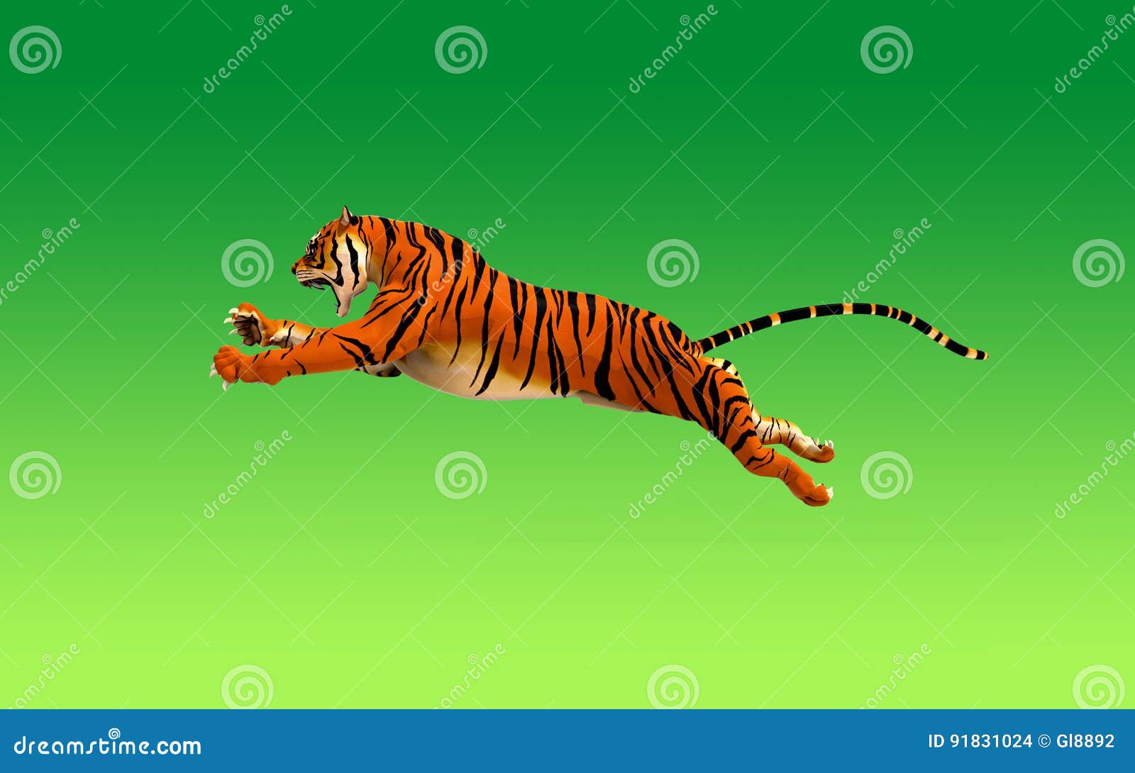 Tiger Moving Stealthily Through Dense Jungle Foliage, Wildlife ...