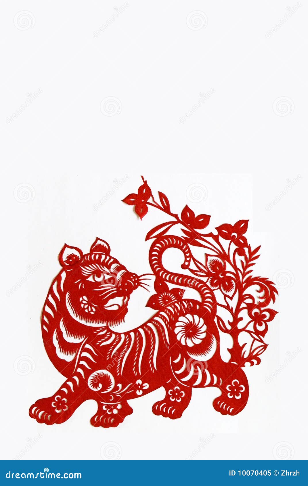 Tiger,paper Cutting Chinese Zodiac. Stock Image - Image of ferocious ...