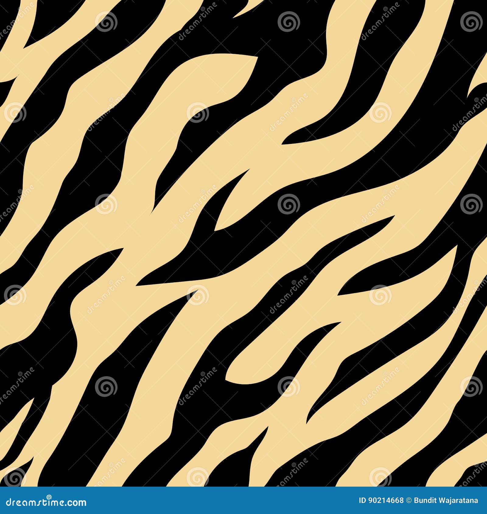 Tiger Pattern Seamless Vector Stock Vector - Illustration of wild ...