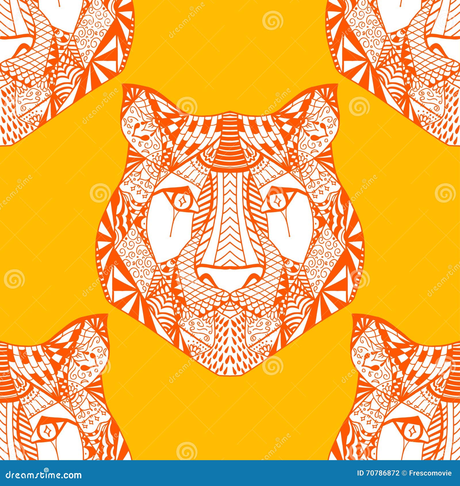 Tiger Pattern. Vector Illustration Stock Vector - Illustration of ...