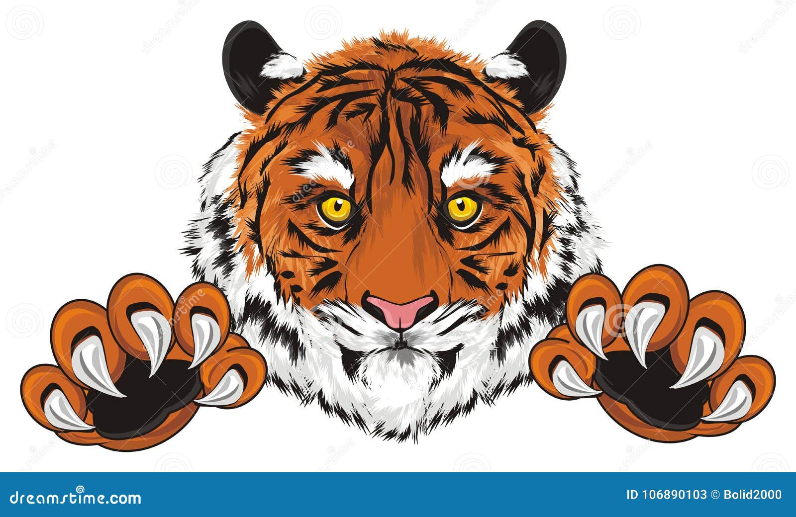Cartoon Tiger With Claws