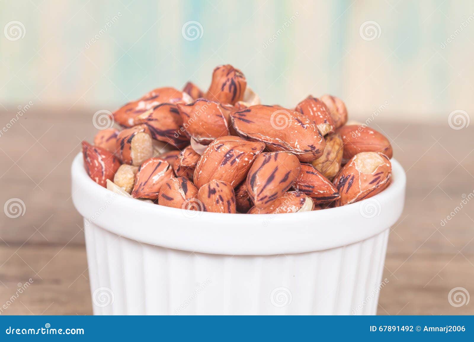 Tiger Peanut in Bowl on Wood Stock Photo - Image of roasted, healthy ...