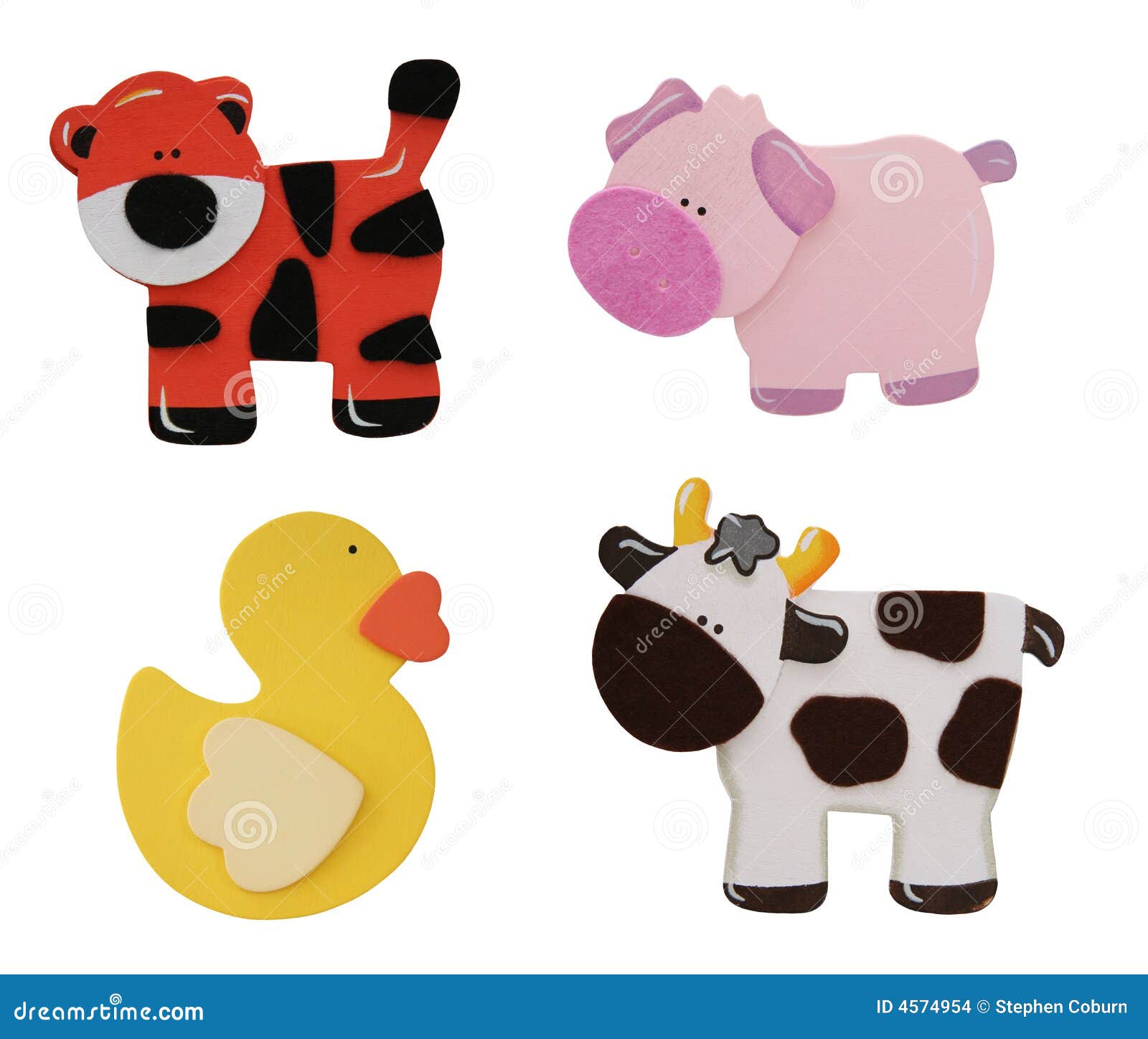 Tiger, Pig, Cow, and Duck stock photo. Image of duck, humorous - 4574954