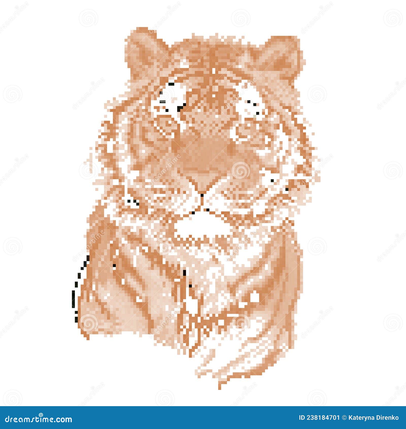 Tiger Pixel, Vector Pixel Art Tiger Isolated Cartoon | CartoonDealer ...
