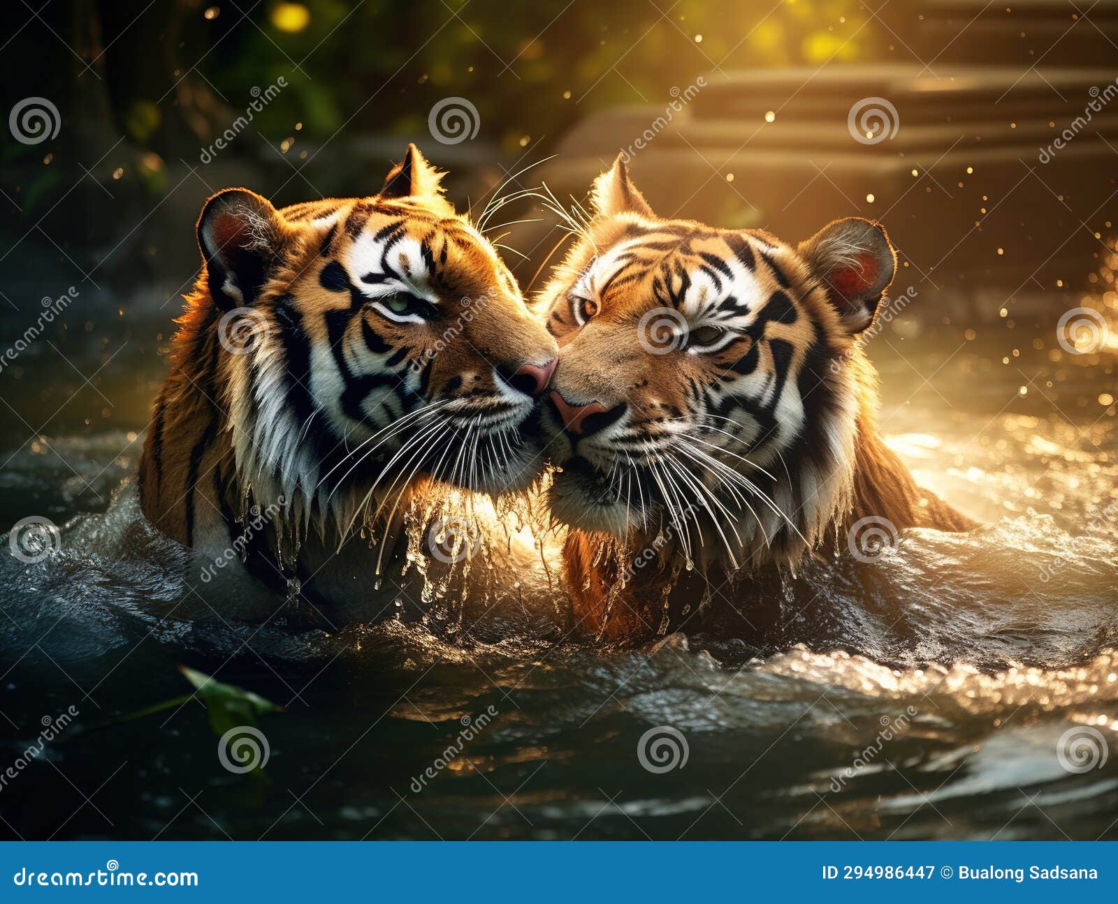 Tiger play stock illustration. Illustration of wildlife - 294986447