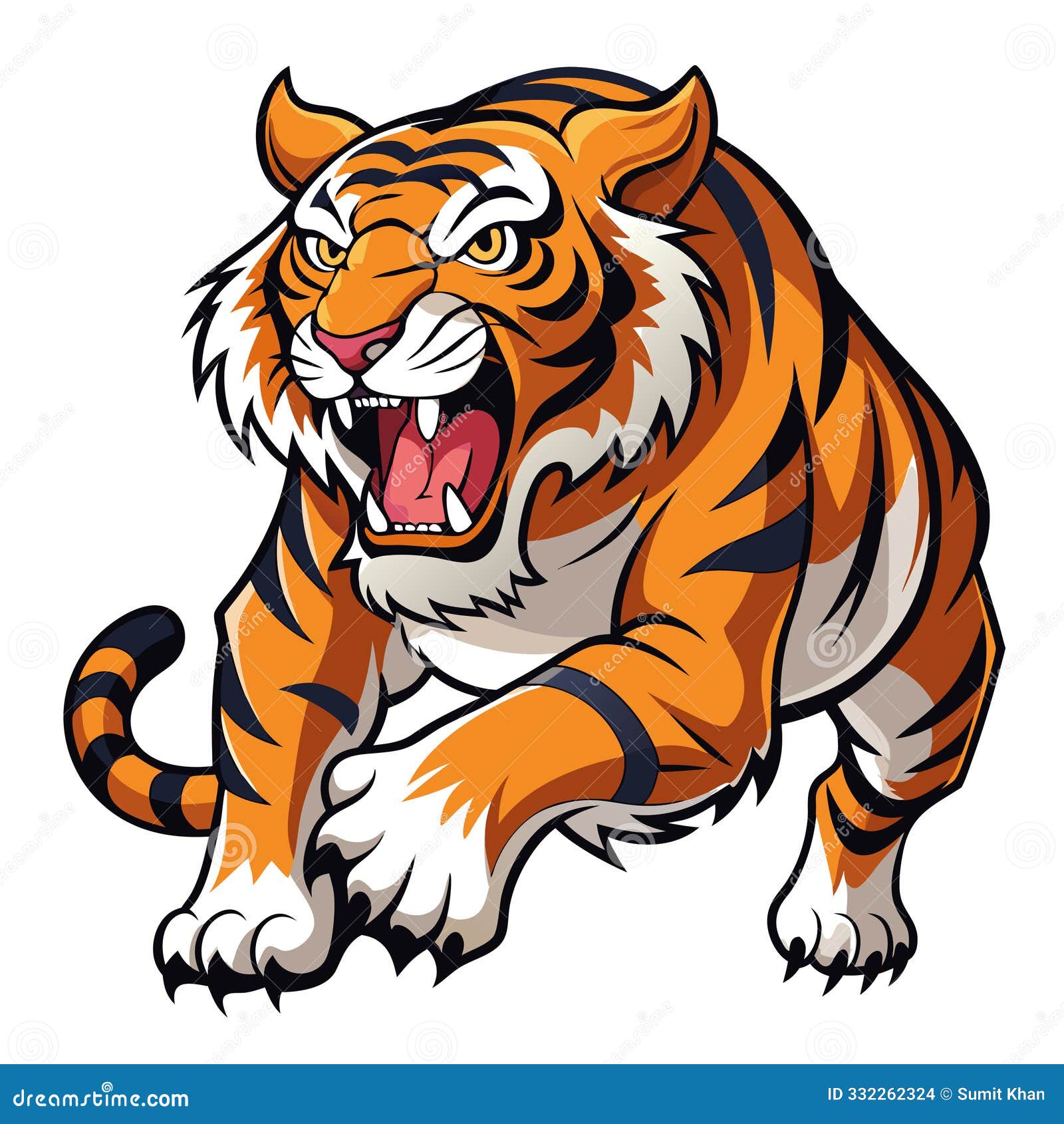 Tiger Pose Collection - Multiple Tiger Poses Vector Illustration Stock ...