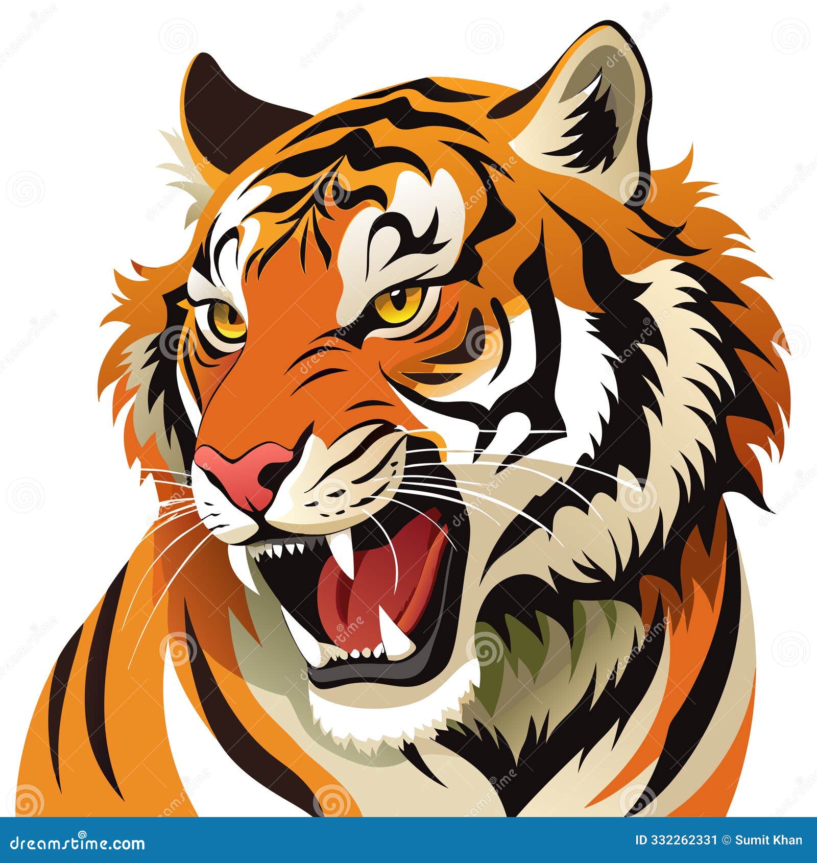 Tiger Pose Collection - Multiple Tiger Poses Vector Illustration Stock ...