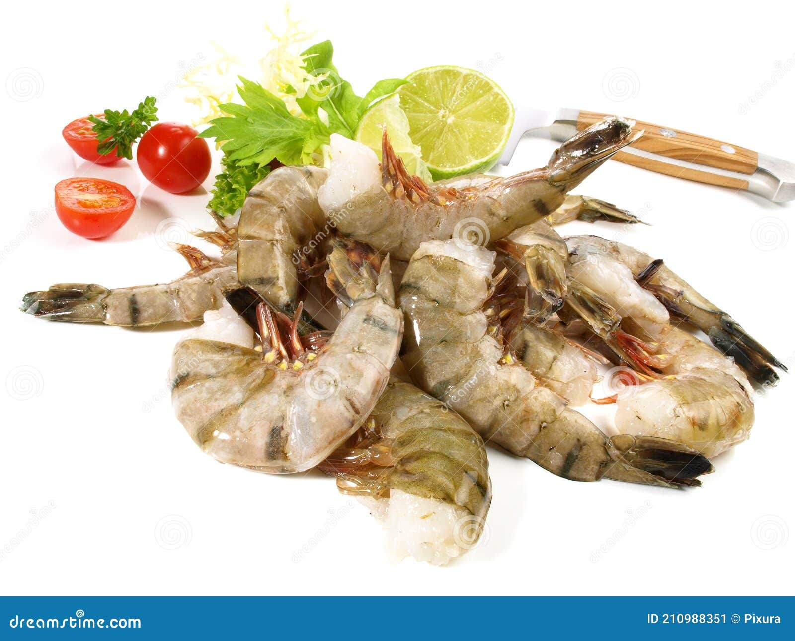 Tiger Prawns Isolated - Raw Stock Image - Image of mediterranean ...
