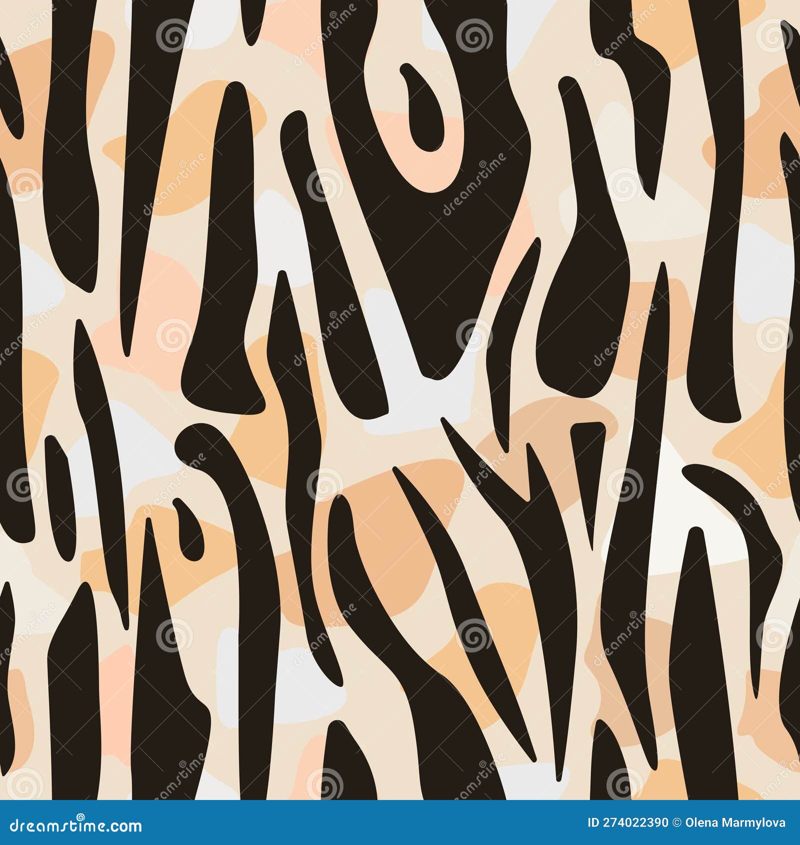 Tiger Print, Vector Seamless Pattern Stock Vector - Illustration of ...