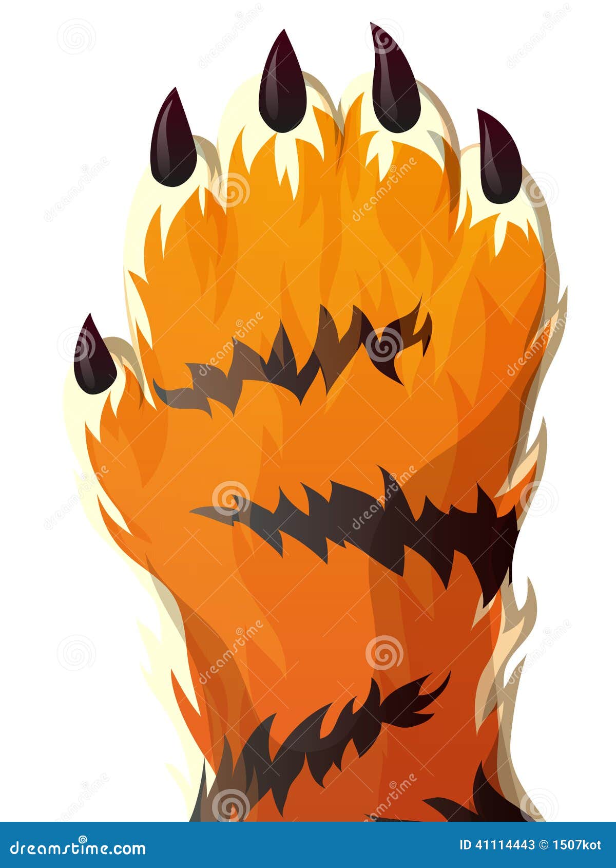 Tiger Raise Hand ilustração do vetor. Ilustração de selvagem - 41114443