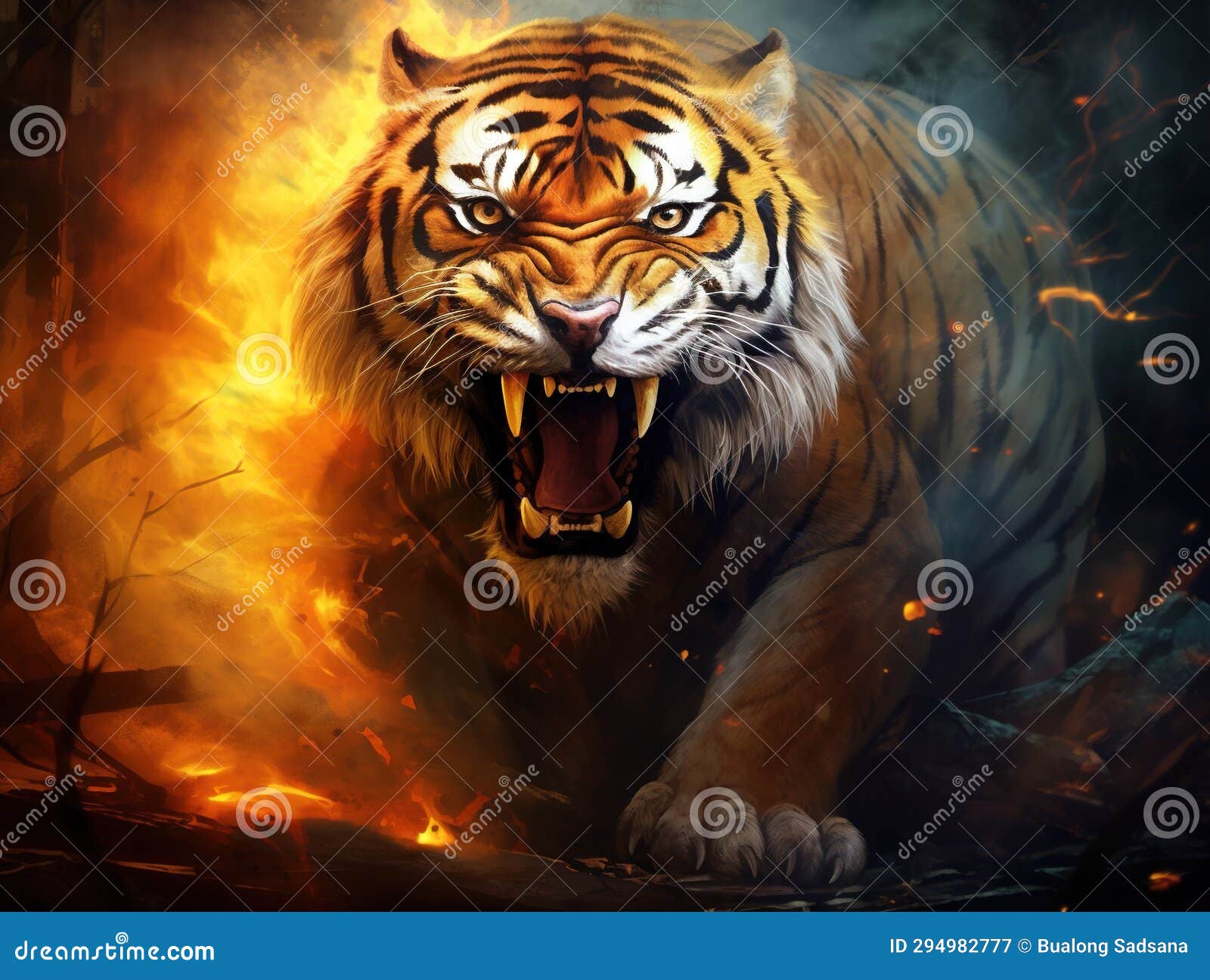 Tiger roar stock illustration. Illustration of isolated - 294982777