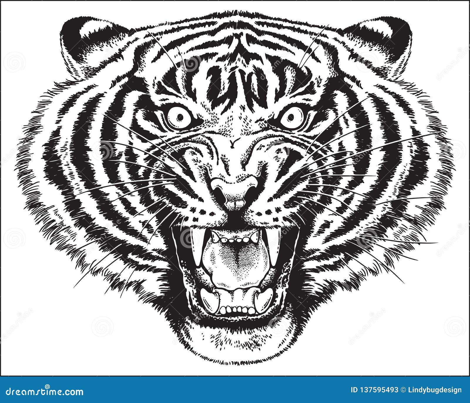 Tiger Roaring Logo Sign Emblem Vector Illustration | CartoonDealer.com ...