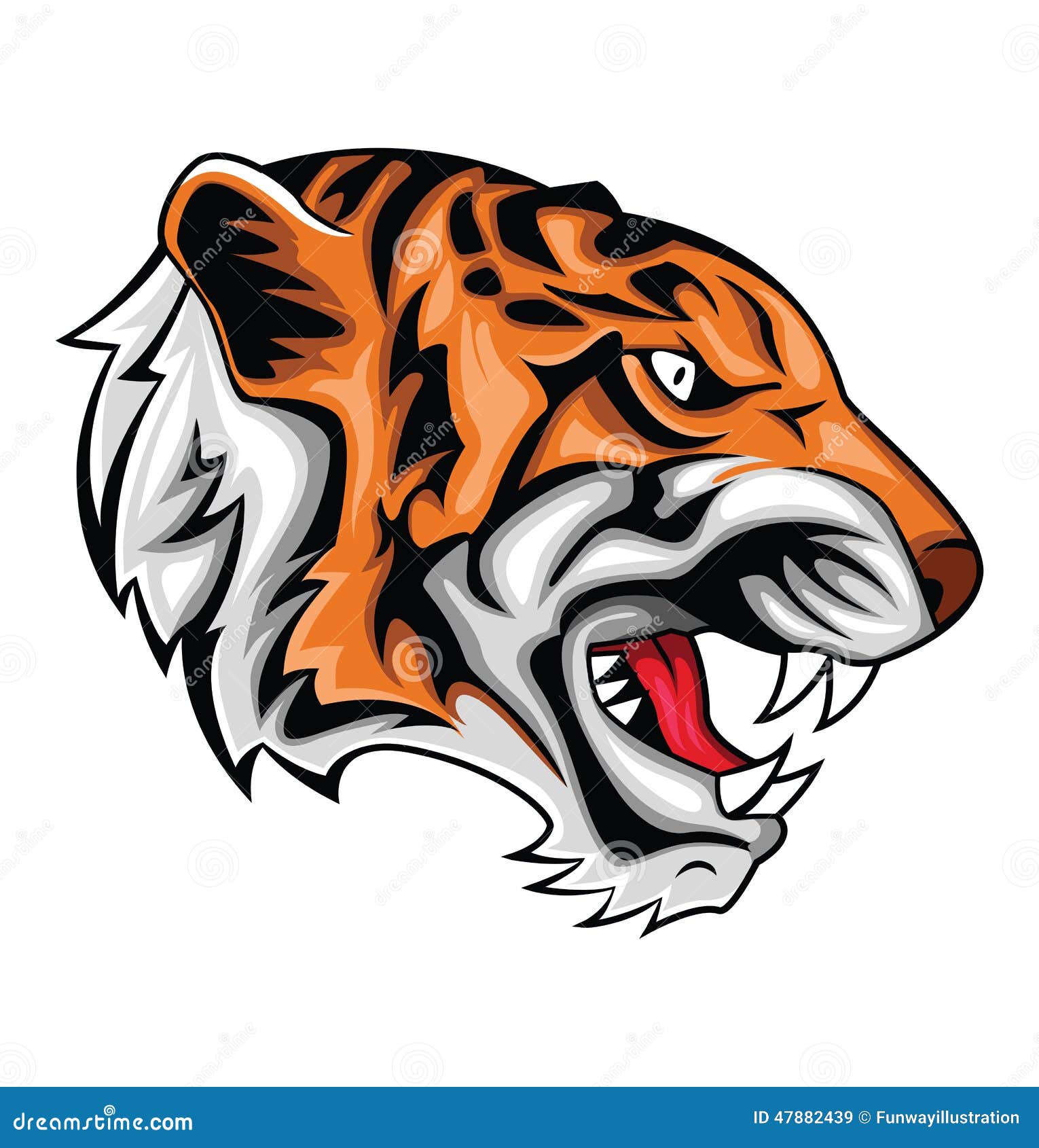TIGER ROAR HEAD MASCOT LOGO Vector Illustration | CartoonDealer.com ...