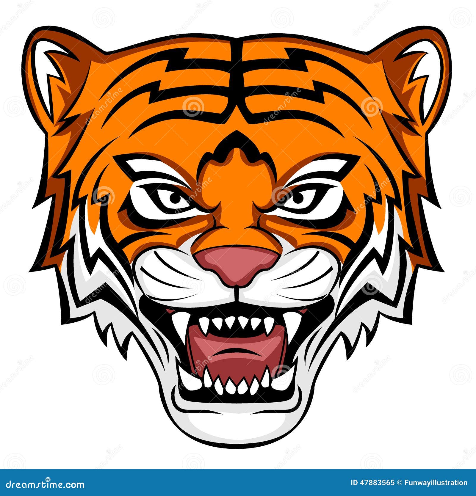 Tiger roar stock vector. Illustration of head, mammal - 47883565