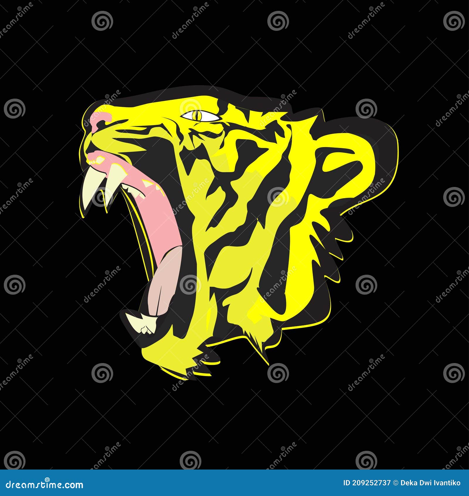 Tiger roar stock vector. Illustration of roar, font - 209252737