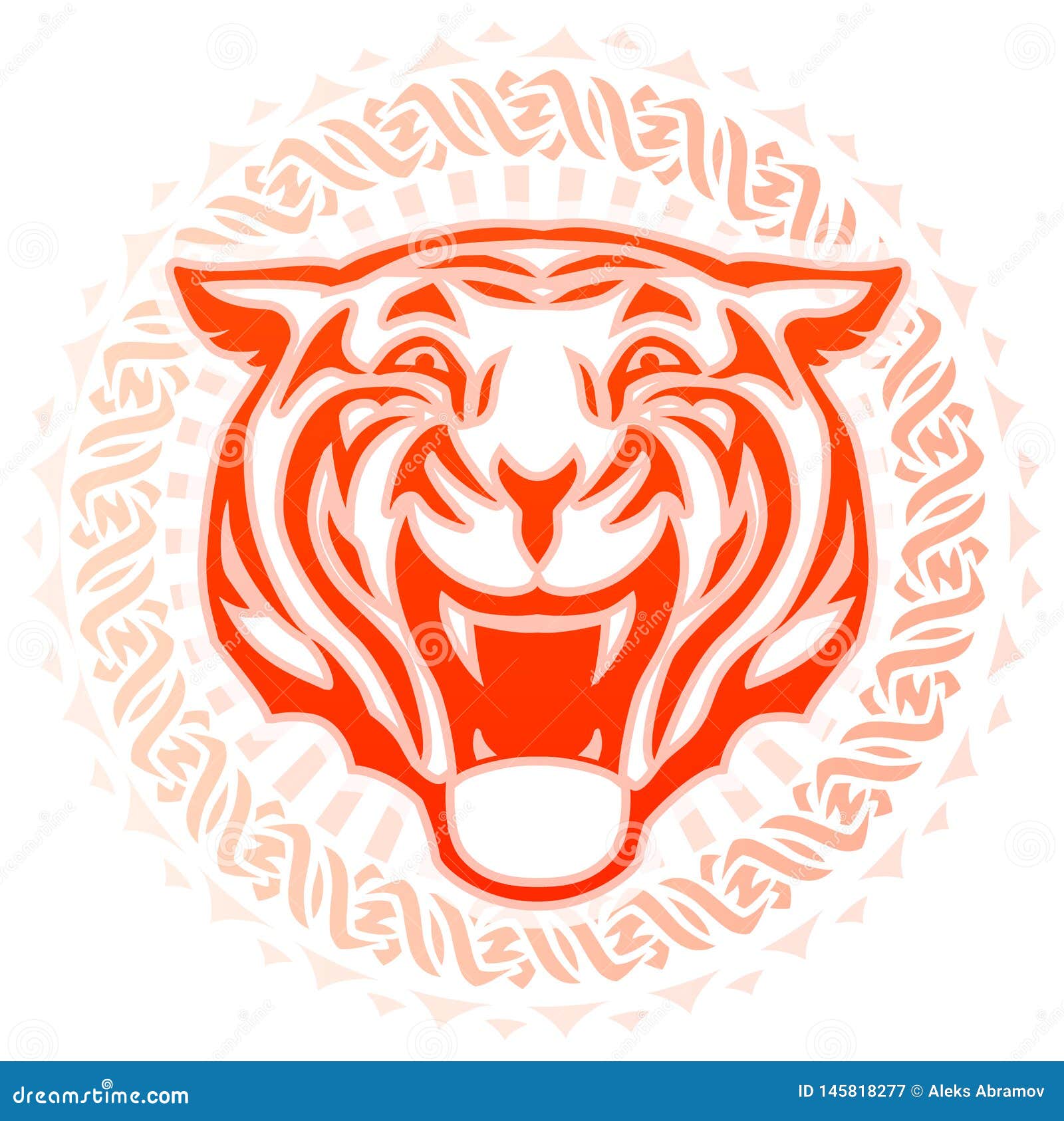 A Tiger Roaring Rage Digital Painting Fantasy Art Fire Background ...