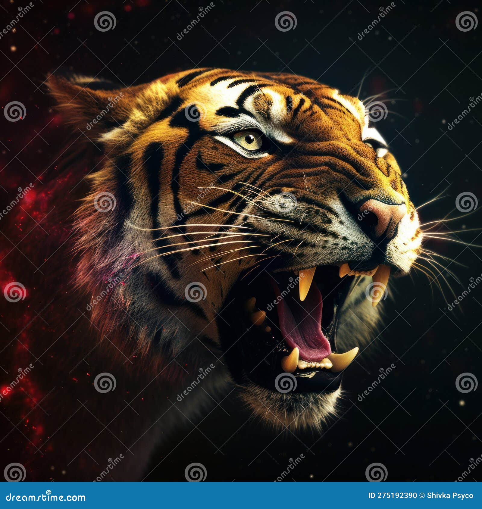 Tiger is Roaring Scary Image Generative AI Stock Photo - Image of king ...
