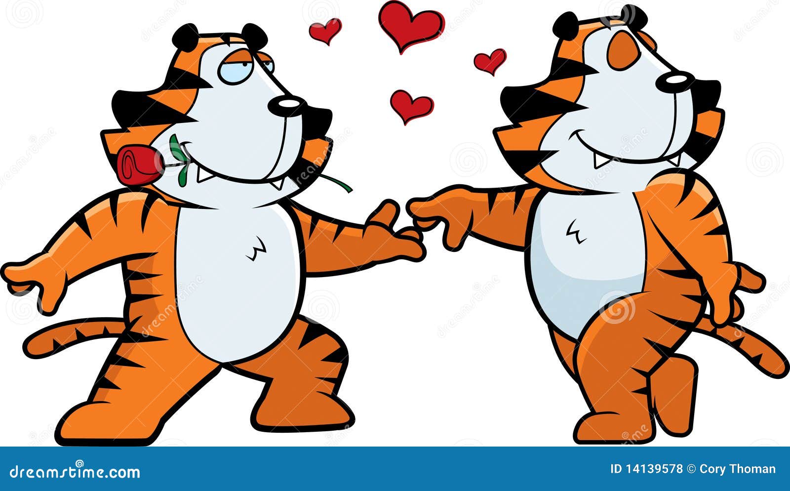 Tiger Romance stock vector. Illustration of happy, smiling - 14139578