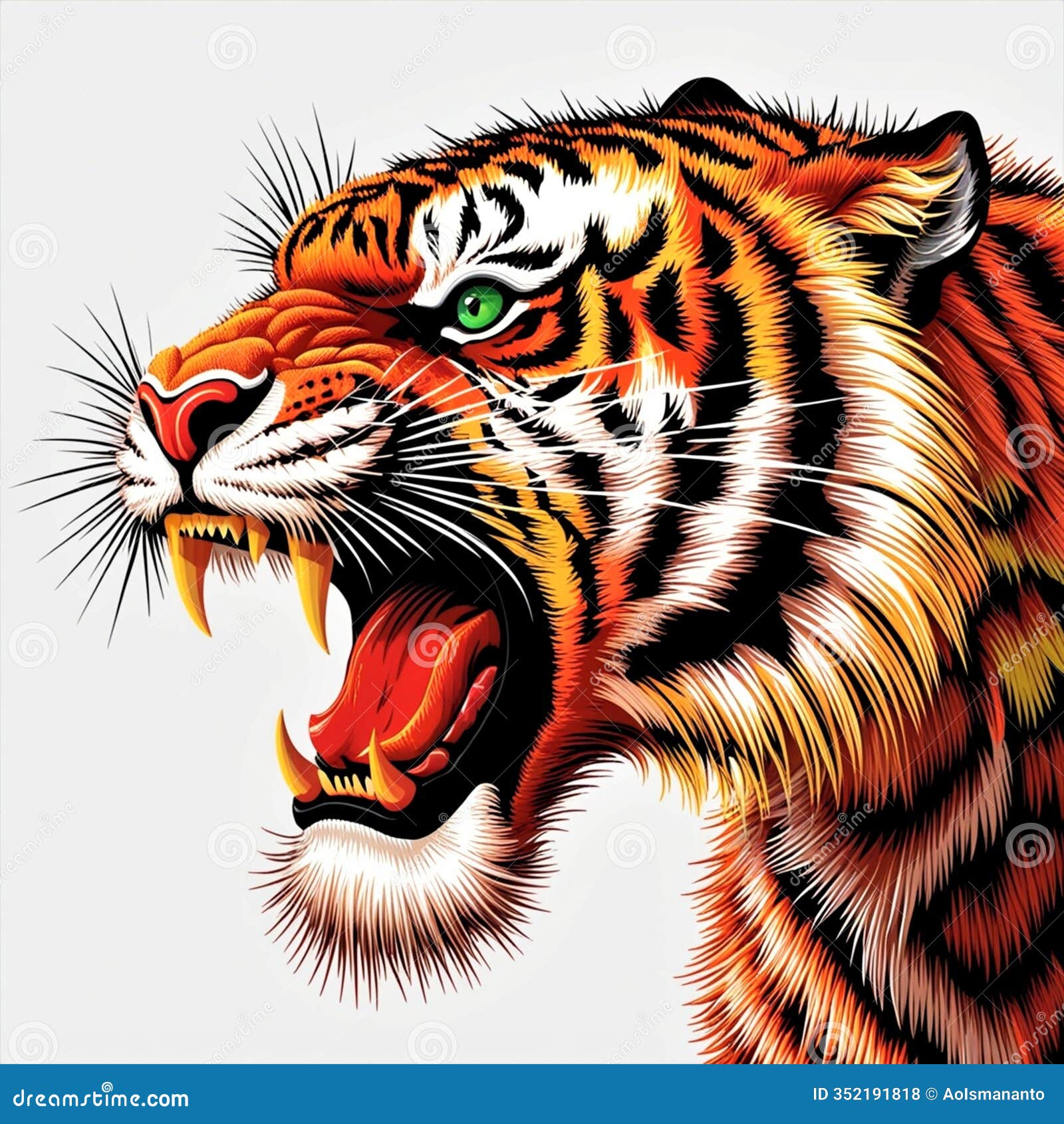 The teeth of tiger stock illustration. Illustration of whiskers - 352191818