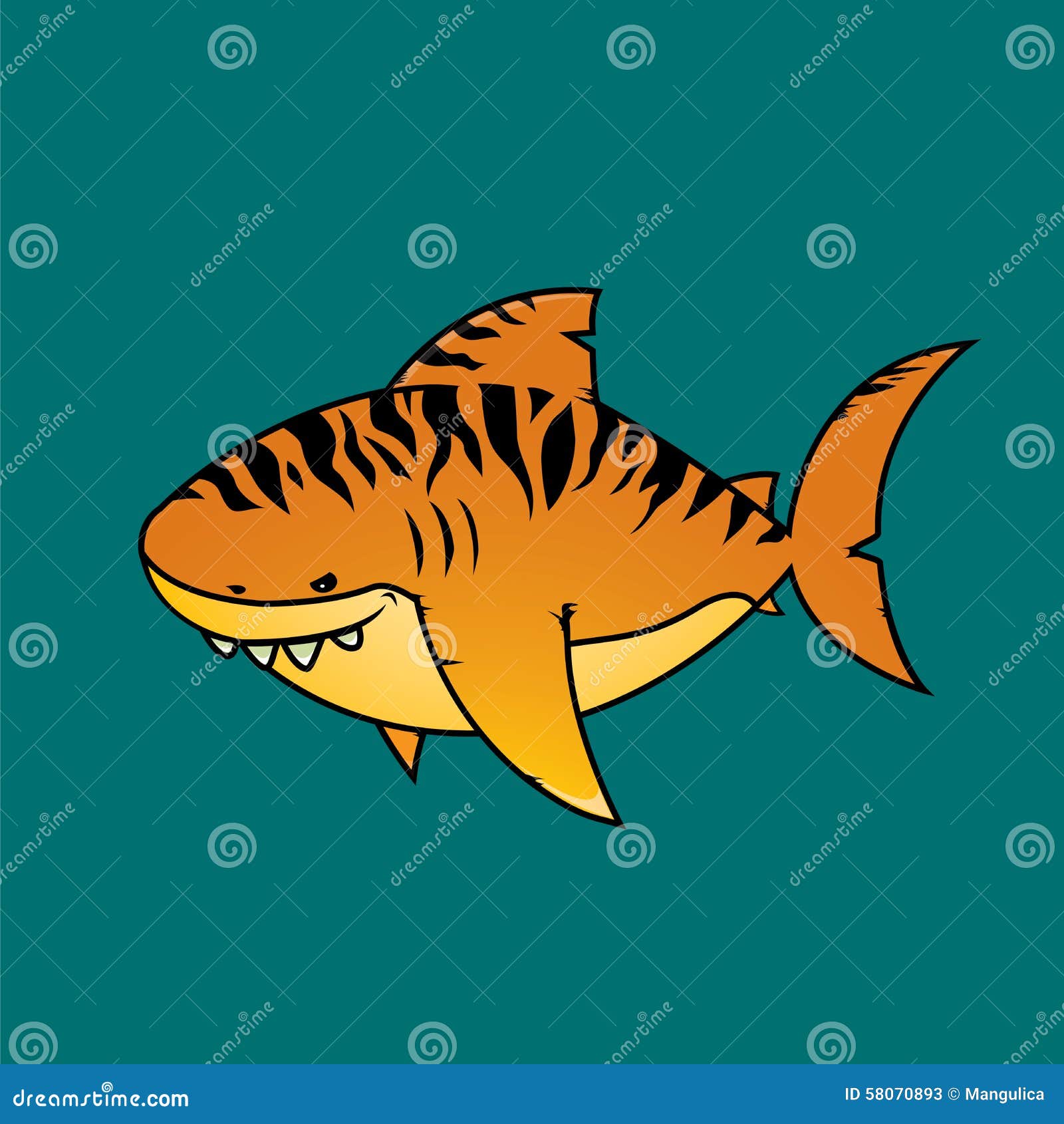 Tiger shark. stock vector. Illustration of animal, creature - 58070893